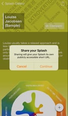 How do I share and compare my Splash in the Lumina Splash app?