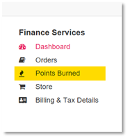 How do I view or export my point burn history?