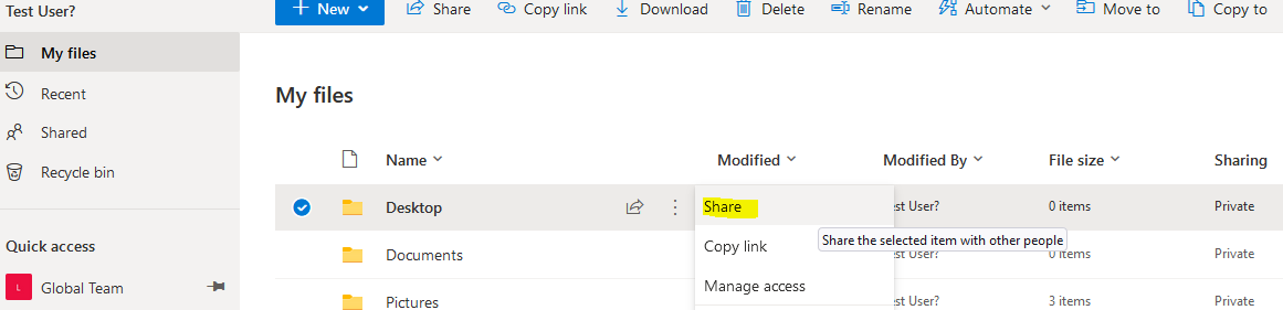 One Drive Sharing